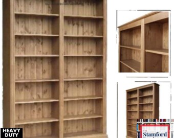Tall Solid Wood Bookcase 7ft X 5ft Adjustable Display - Etsy