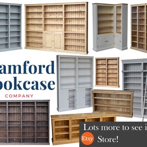 Tall Traditional Wooden 7ft X 3ft Bookcase, Handcrafted Adjustable ...