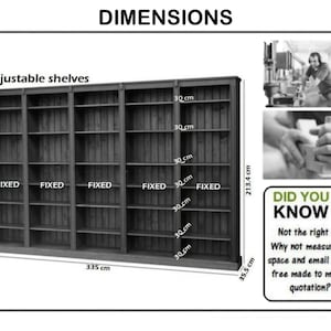 Solid Wood, 7ft X 11ft Bookcase, heavy Duty Adjustable Multi Display ...