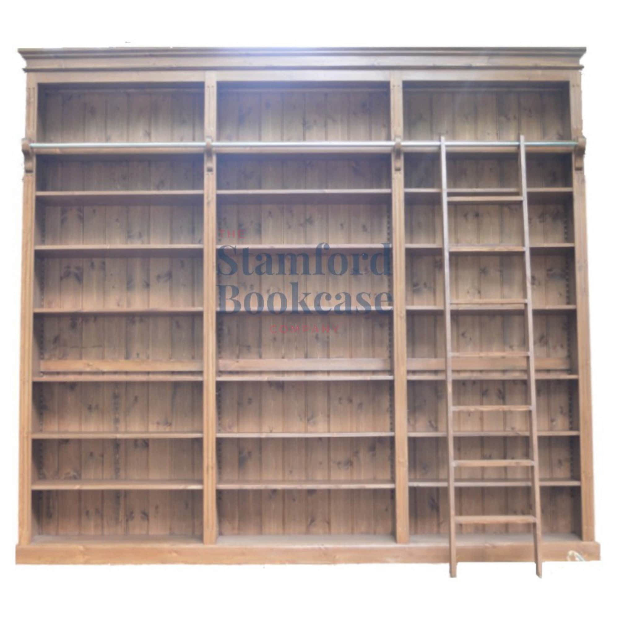 Solid Pine 8ft Tall Bookcase, Adjustable Display Triple "heavy Duty ...
