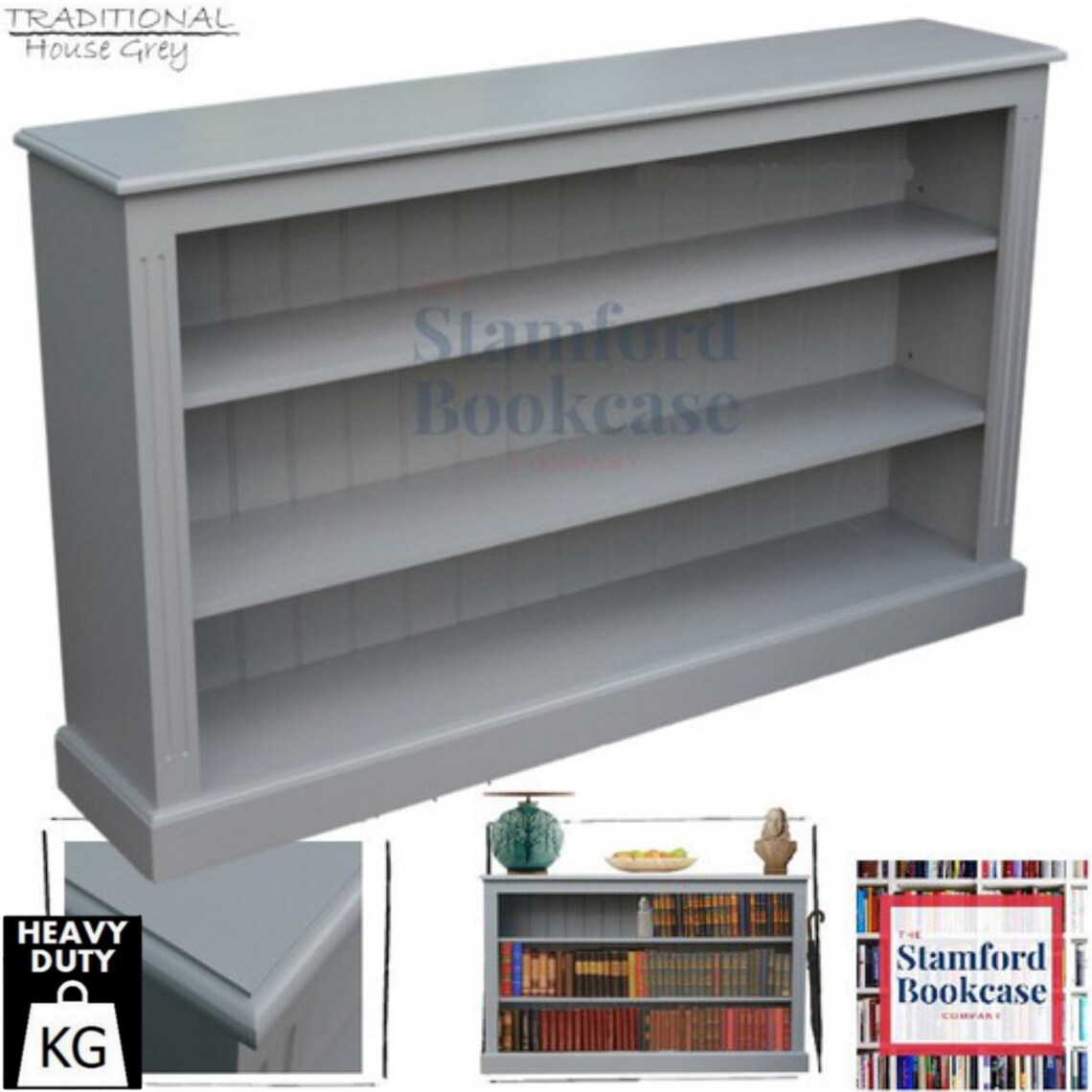 Wide Painted 3ft X 5ft Low Bookcase Adjustable Wide - Etsy UK