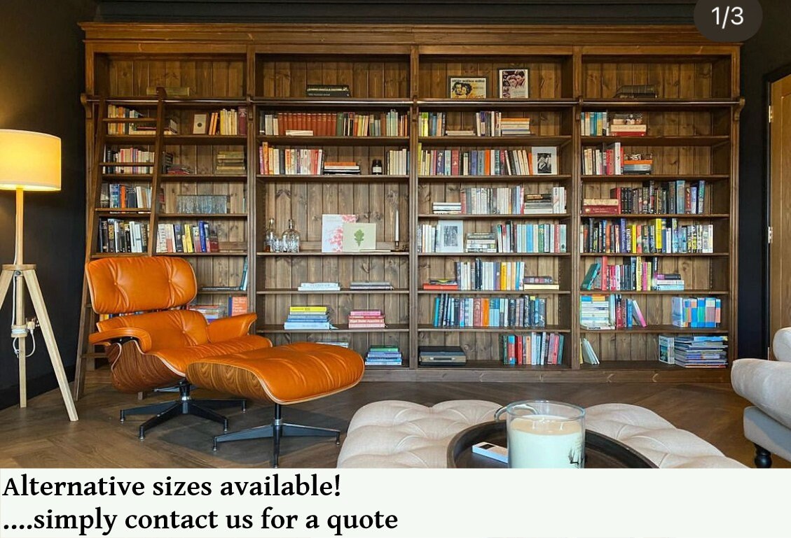 Solid Pine 8ft Tall Bookcase, Adjustable Display Triple "heavy Duty ...