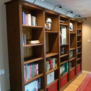 Solid Wood, 7ft X 11ft Bookcase, heavy Duty Adjustable Multi Display ...