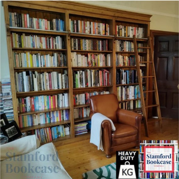 Solid Pine 8ft Tall Bookcase Adjustable Display Triple - Etsy UK