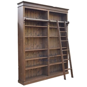 Solid Pine 8ft Tall Bookcase, Adjustable Display "heavy Duty" Library ...