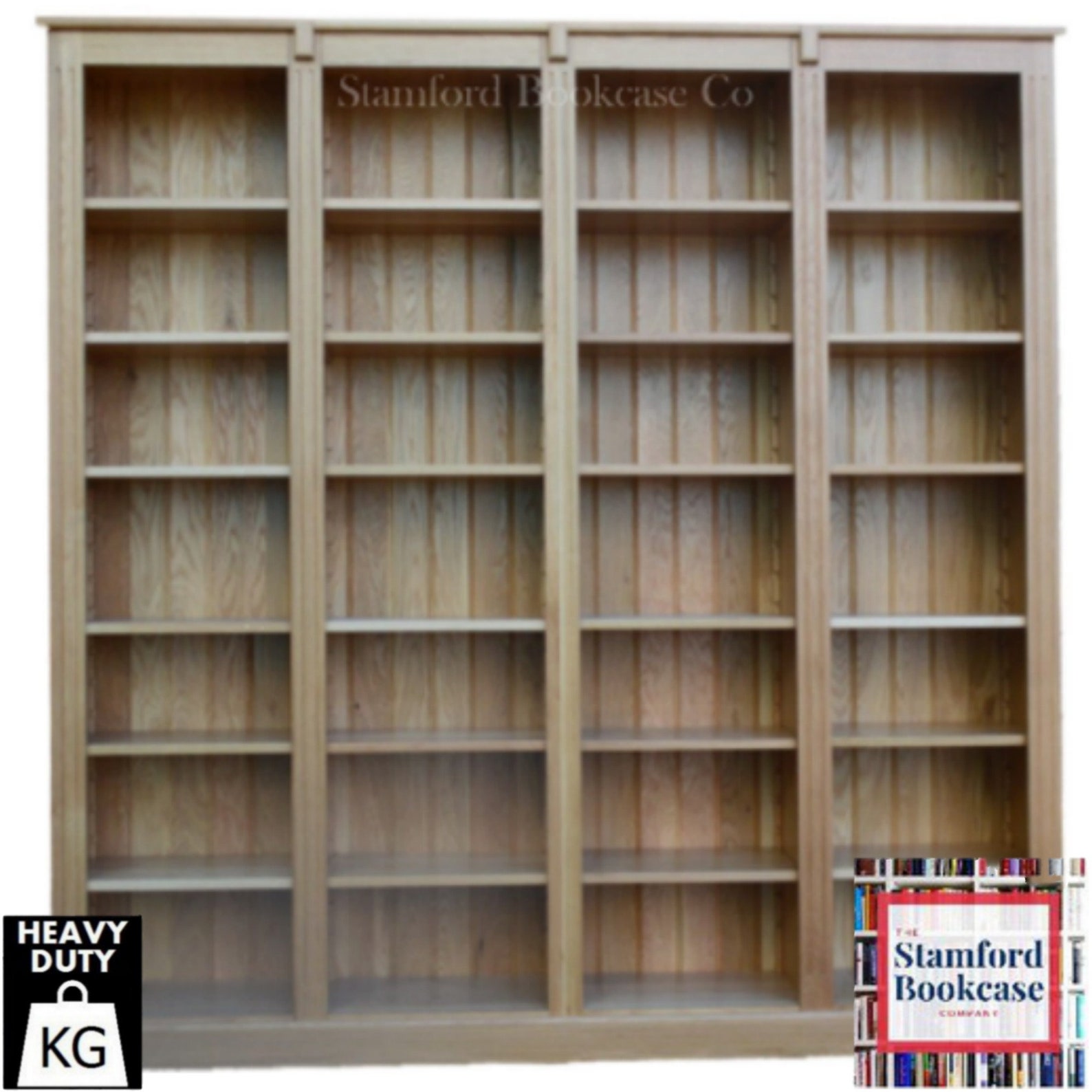 Genuine Oak Bookcase 7ft X 7ft Made in UK Adjustable Display - Etsy