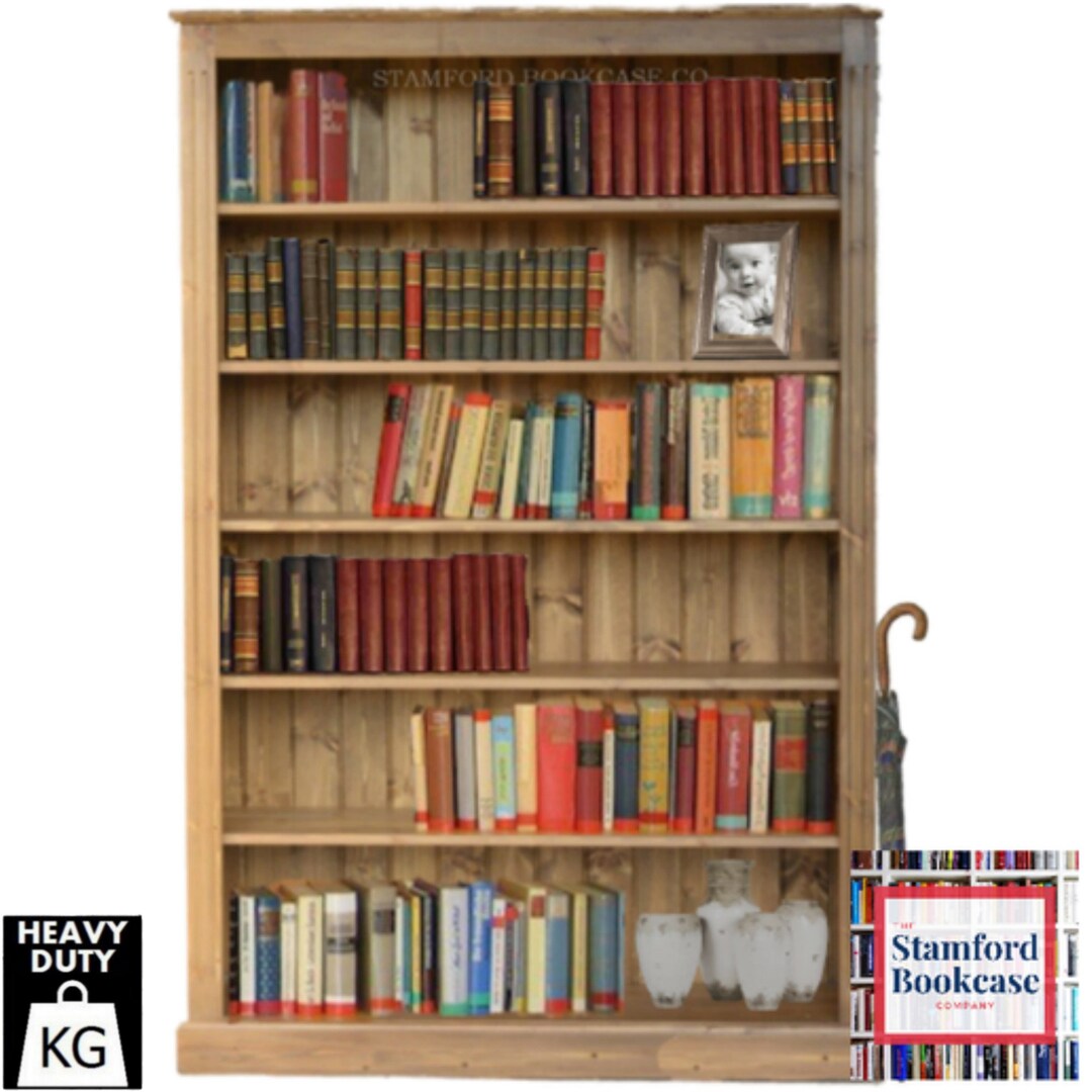 100 Solid Pine Wooden 6ft X 4ft Bookcase Handcrafted Adjustable Display Shelving Unit Large Bookshelves Free Standing Shelves Etsy