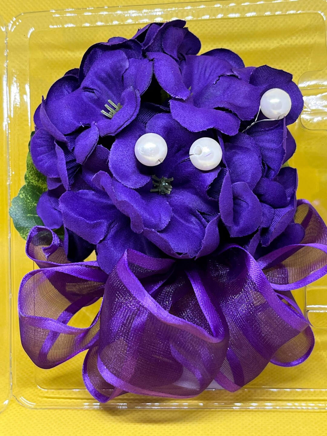 Purple Violet Corsage: Magnetic Backing, Sorority Ceremony Gift - Etsy