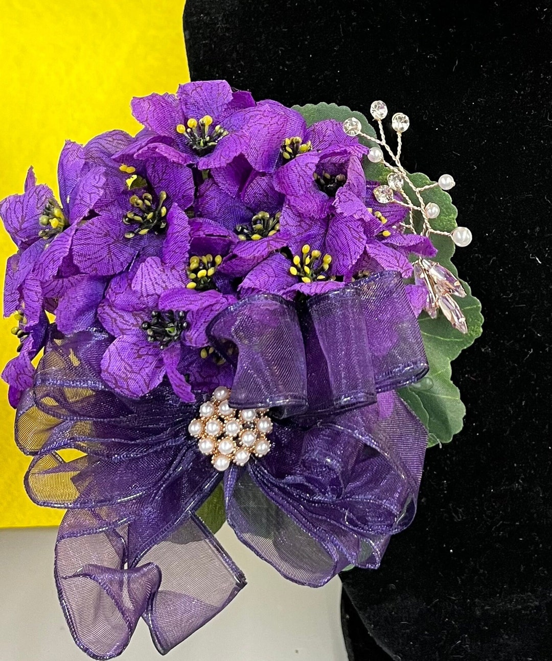 African Violet Corsage: Sorority Ceremony Corsage With Magnet - Etsy
