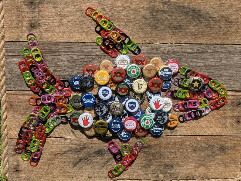 Bottle Cap and Pull Tab Fish - Etsy
