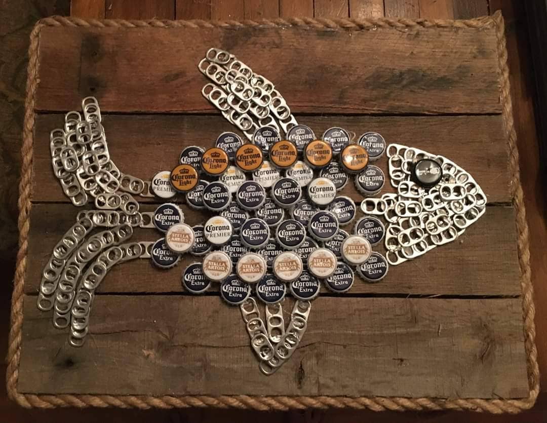 Bottle Cap and Pull Tab Fish - Etsy