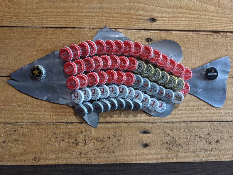 Fish Bottle Cap Art - Etsy