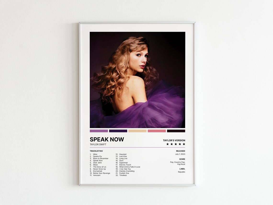 Taylor Swift Speak Now taylor's Version Poster Speak - Etsy
