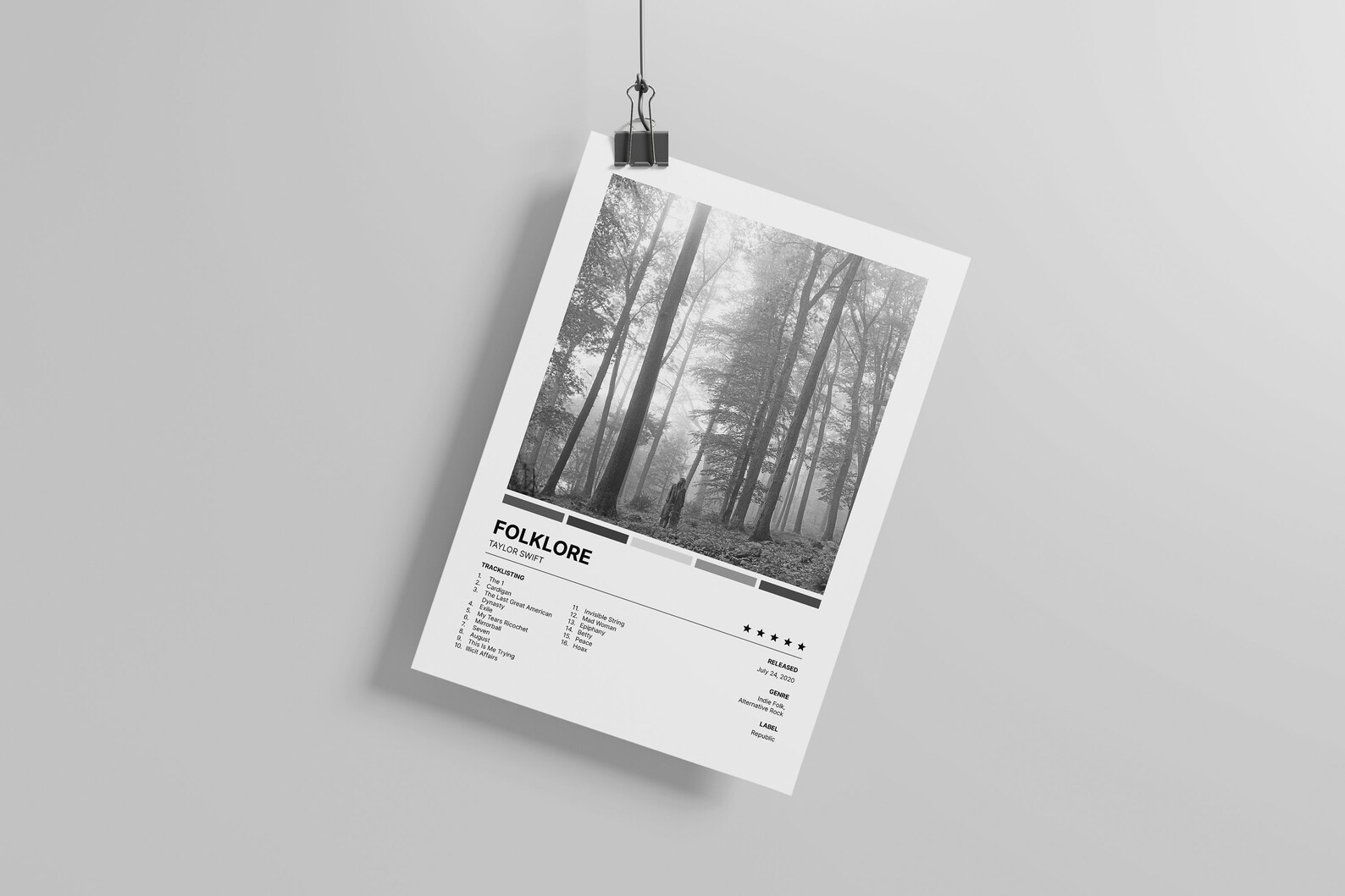 Taylor Swift Folklore Poster Folklore Album Cover Poster Print Taylor ...