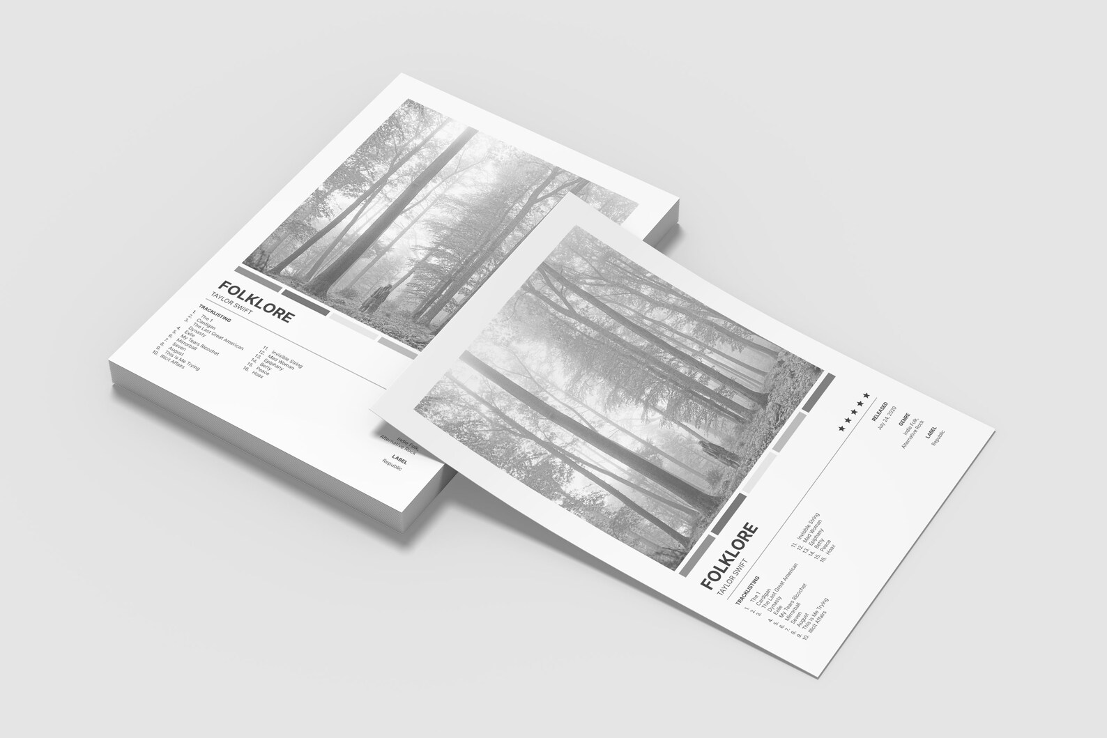 Taylor Swift Folklore Poster Folklore Album Cover Poster Print Taylor ...