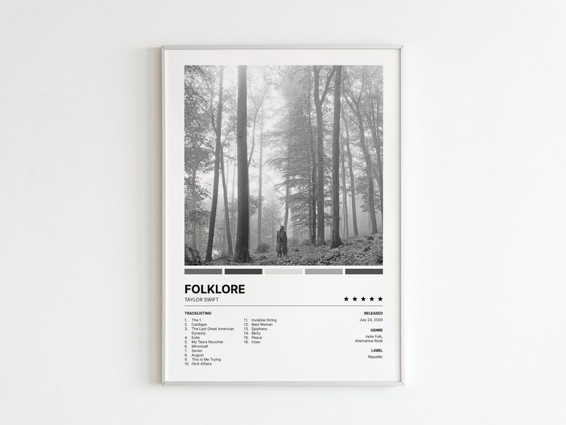 Taylor Swift Folklore Poster Folklore Album Cover Poster Print Taylor ...