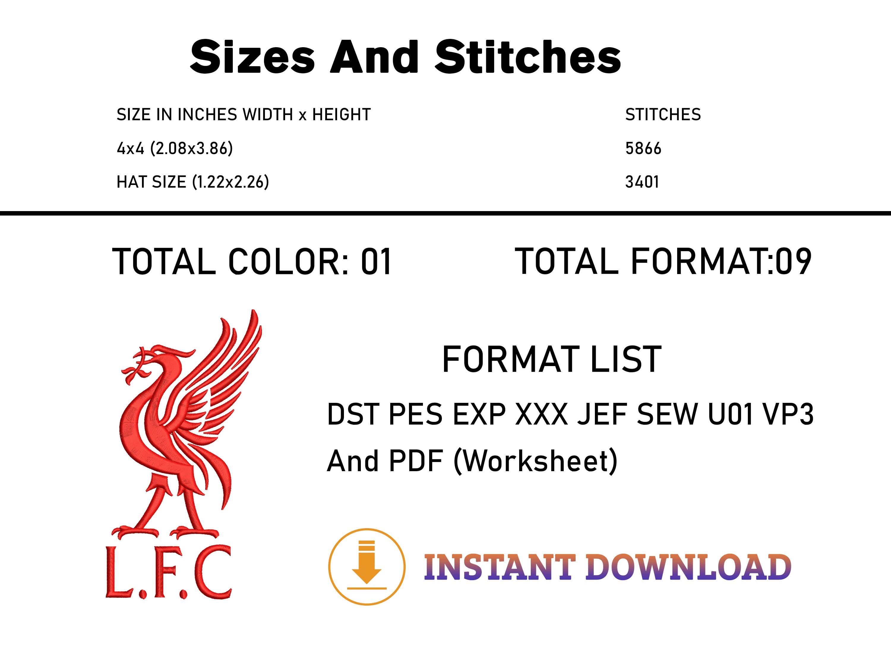 Liverpool Football Club LFC Logo Embroidery Design | Football Logo ...