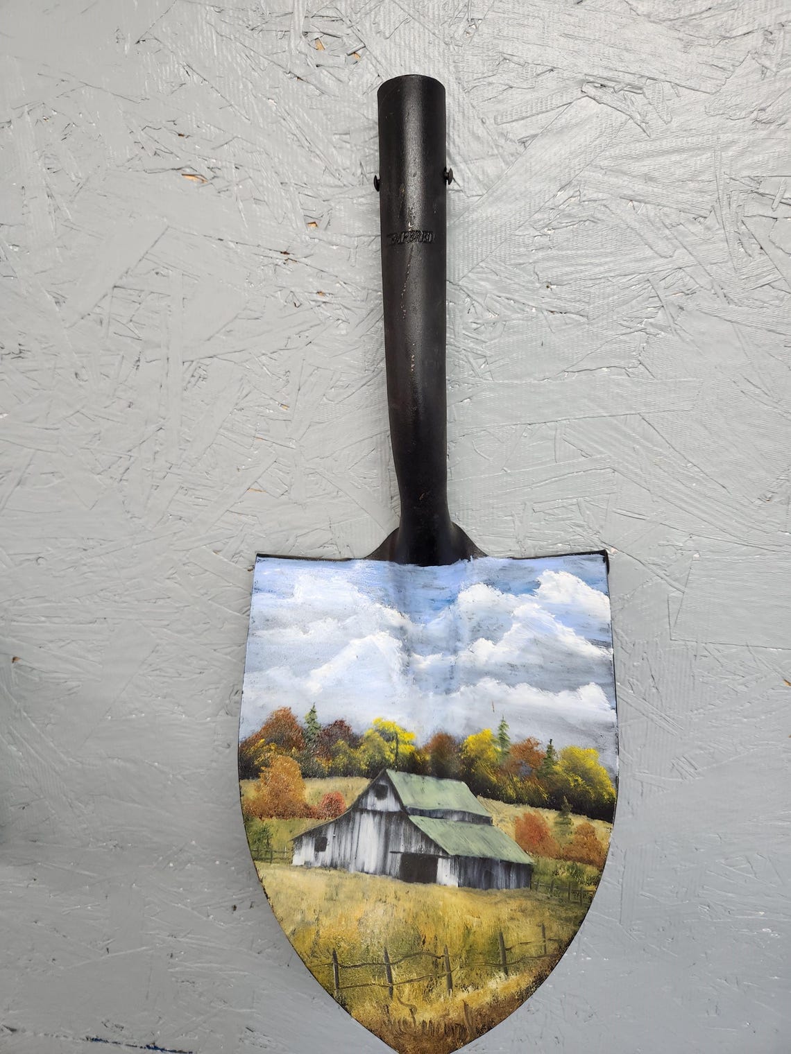 Shovel Hand Painted With With Fall Old Barn - Etsy