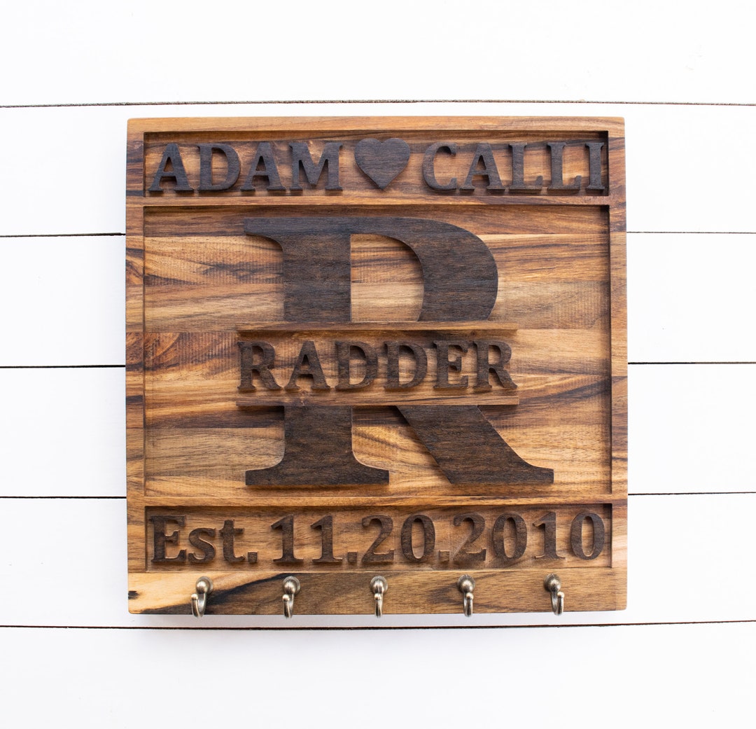 Personalized Key Holder, Key Holder Last Name, Key Holder for Wall, Key ...