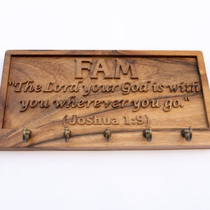 Bible Verse Key Holder, Key Holder Scripture, Scripture Wall Art Wood ...