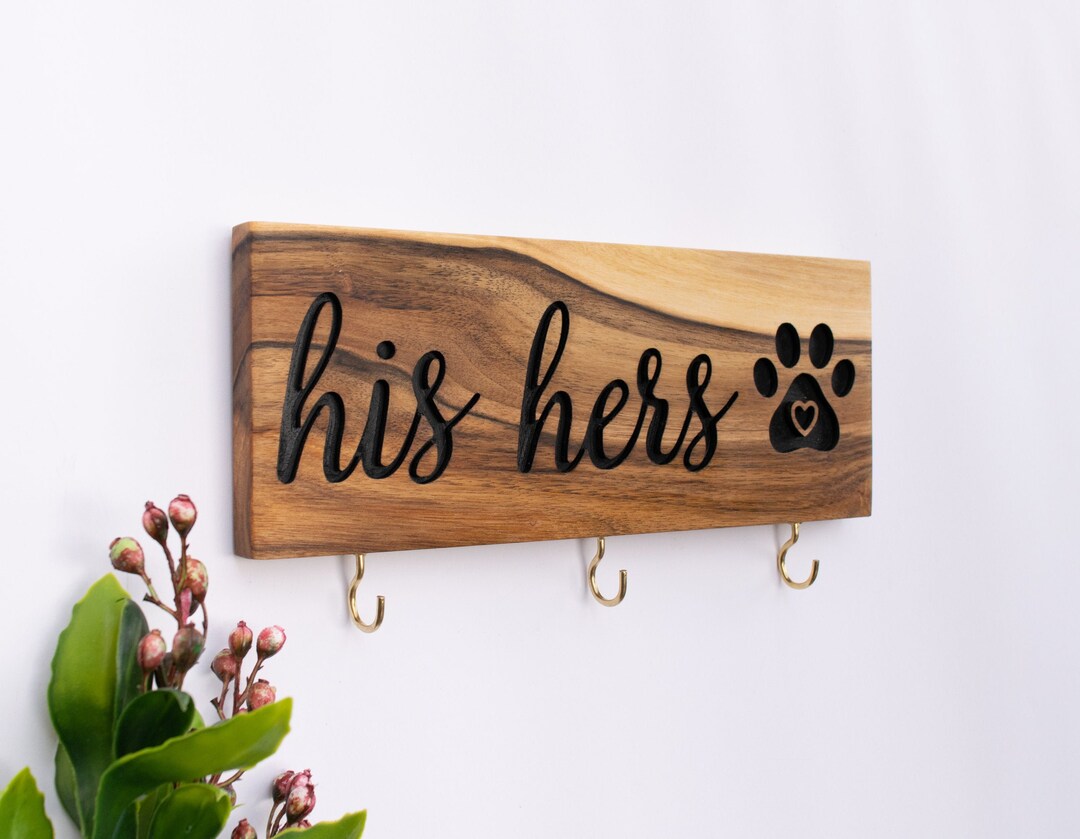 Key Holder Dog, Dog Leash Holder, His Hers Key Holder, His Hers Paw Key ...