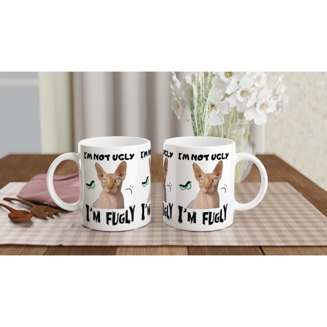 Ugly Cat Mug, Homely Cat Mug for Dad Fathers Day Gift, Grotesque ...