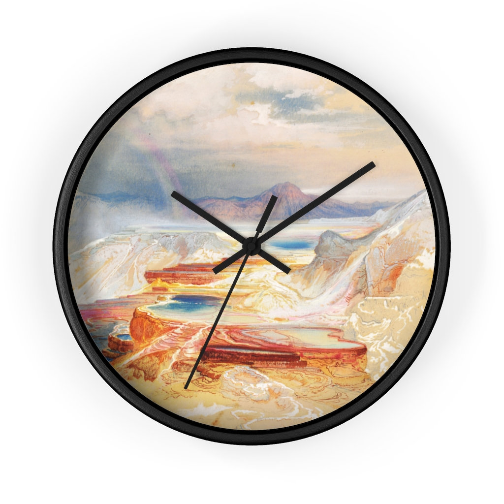Yellowstone National Park Watercolor Painting Fine Art Wall Clock ...