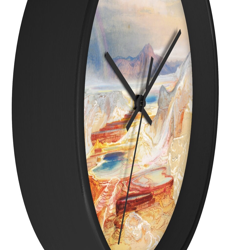 Yellowstone National Park Watercolor Painting Fine Art Wall Clock ...