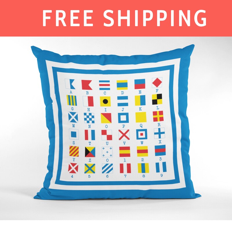Nautical Flag Pillow - Etsy