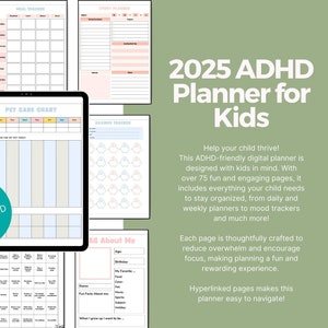 Digital ADHD Planner for Kids| 2025 Digital Download| Customizable ...
