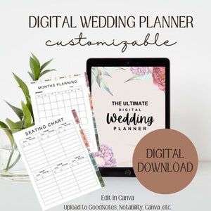 Digital Wedding Planner Custom, Instant Download, Custom Planner ...