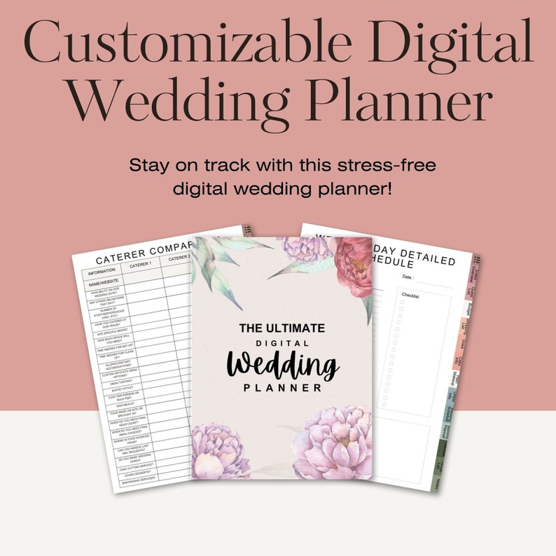 Digital Wedding Planner Custom, Instant Download, Custom Planner ...
