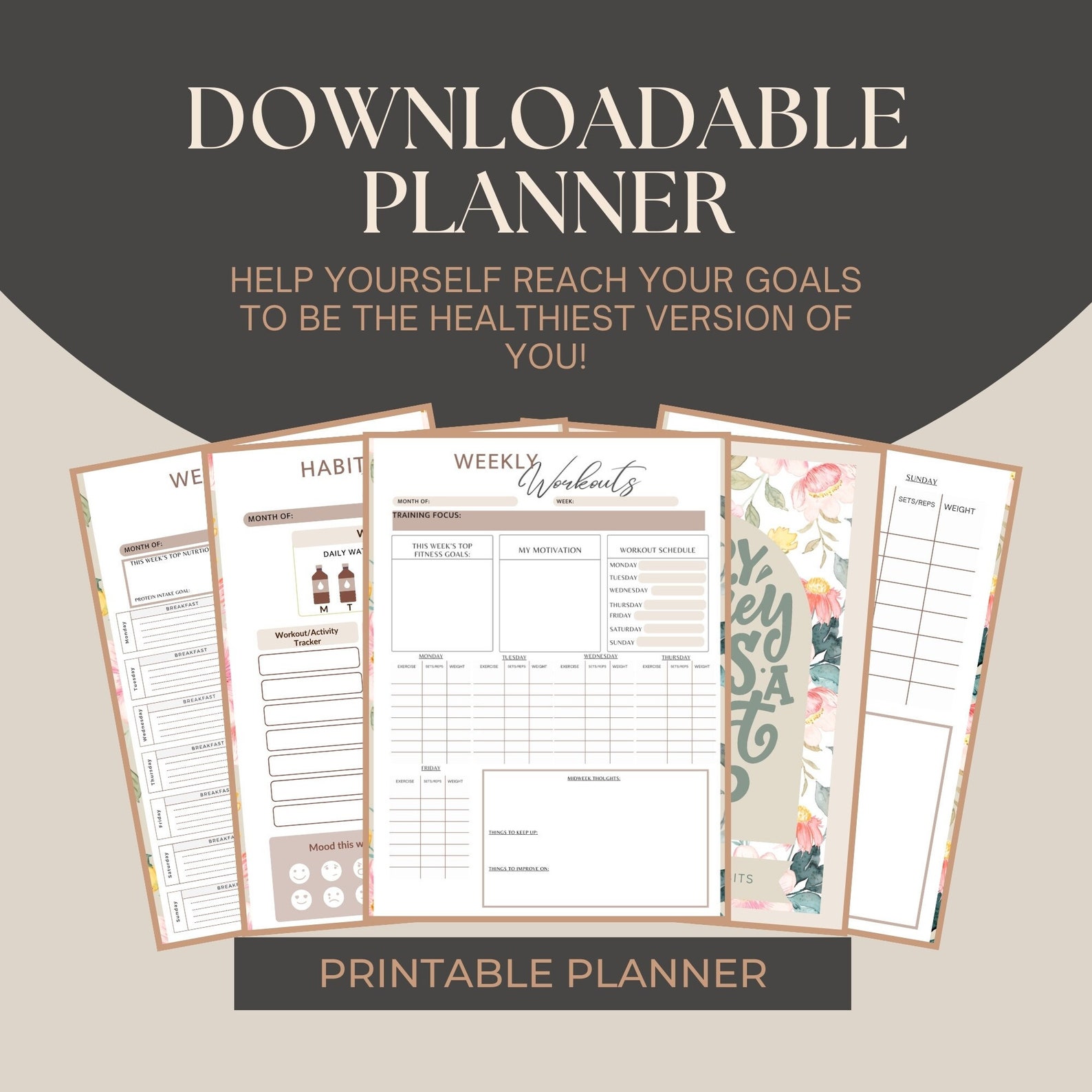 Printable Undated Daily Exercise Planner, Daily Fitness Tracker, Weekly ...