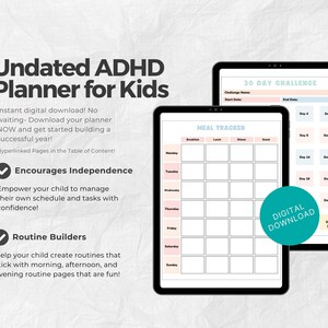 ADHD Digital Planner for Kids, 75 Page Undated PDF Download, ADHD Tools ...