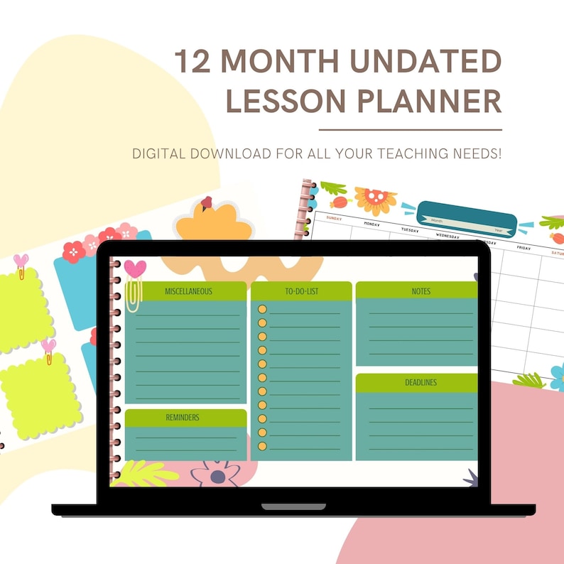 Teacher's Digital Lesson Planner| Complete School Lesson Plan Organizer ...