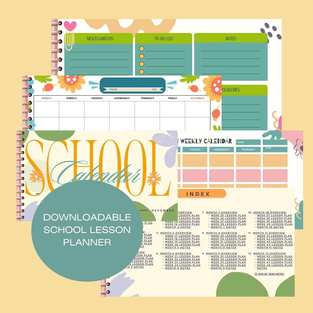 Comprehensive Digital School Lesson Planner for Teachers| Editable ...