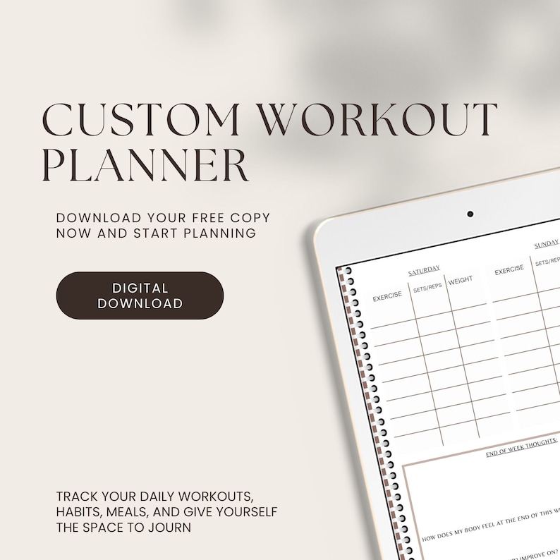 Self Care Custom Fitness Digital Wellness Planner, Digital Workout ...