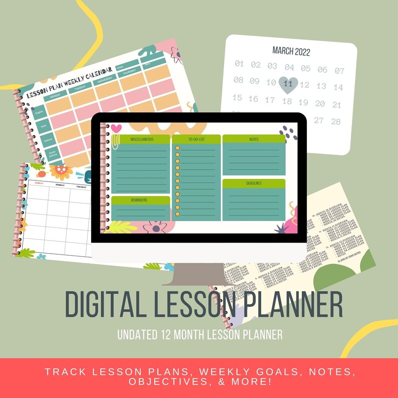 Ultimate Digital School Lesson Planner for Teachers| Editable Weekly ...