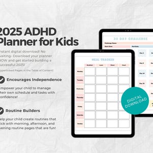 Digital ADHD Planner for Kids| 2025 Digital Download| Customizable ...