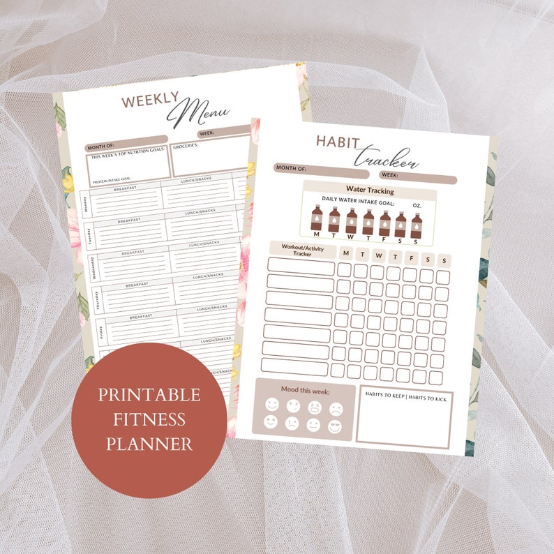Printable Undated Daily Exercise Planner, Daily Fitness Tracker, Weekly ...