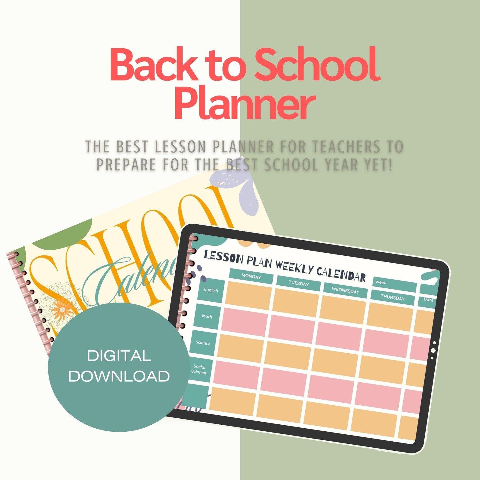 Ultimate Digital School Lesson Planner for Teachers| Editable Weekly ...