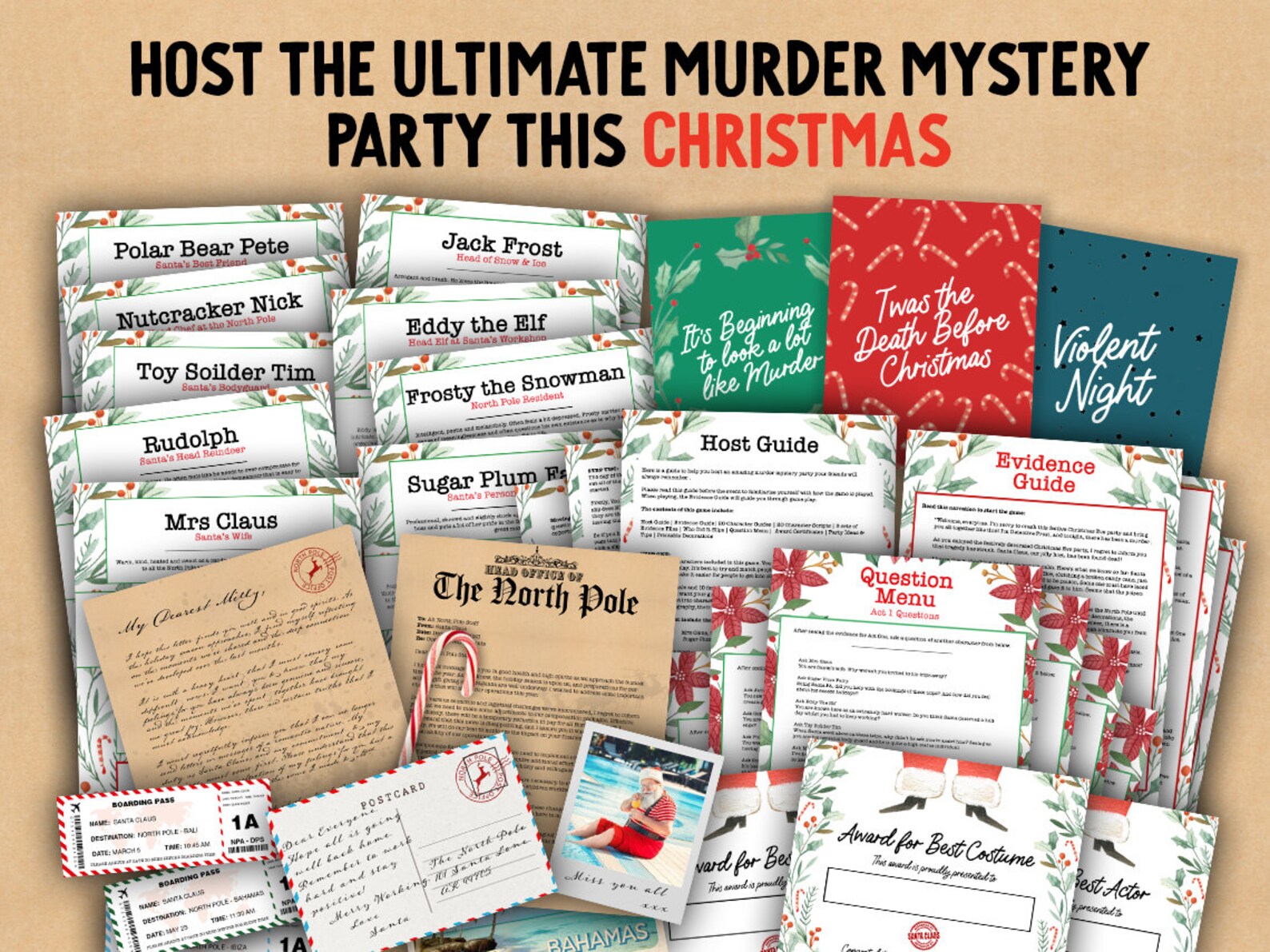 Who Killed Santa? Christmas Murder Mystery Game || Holiday Murder ...