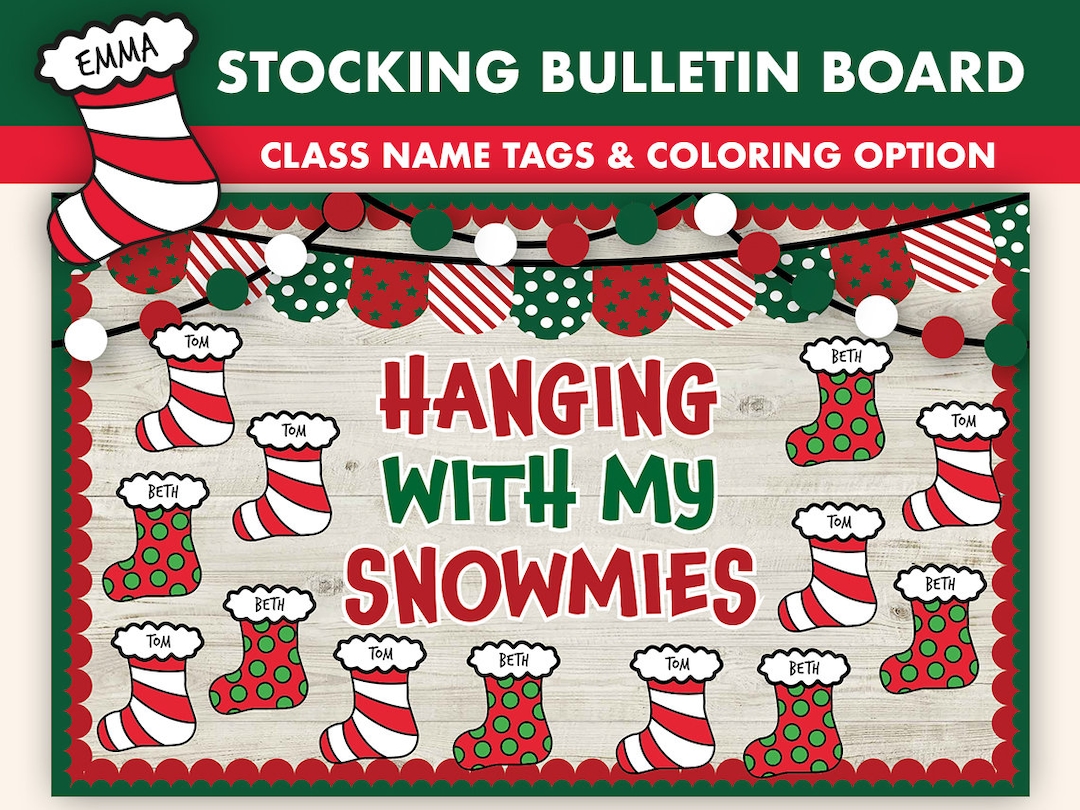Stocking Christmas Bulletin Board Kit || December Bulletin Boards ...