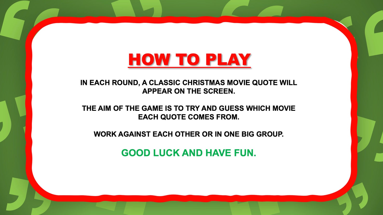 Christmas Quotation Movie Edition Powerpoint Party Game || Virtual ...