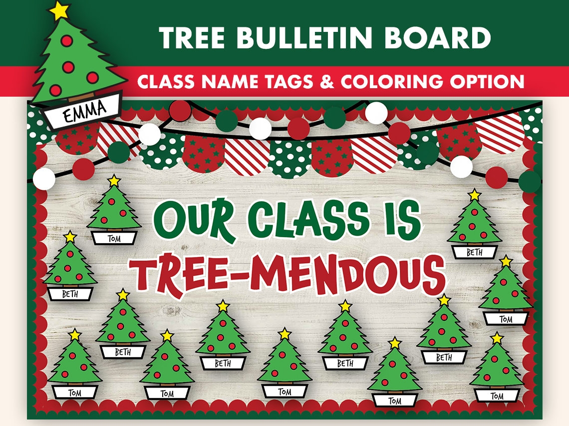 Christmas Tree Bulletin Board Kit December Bulletin Boards - Etsy