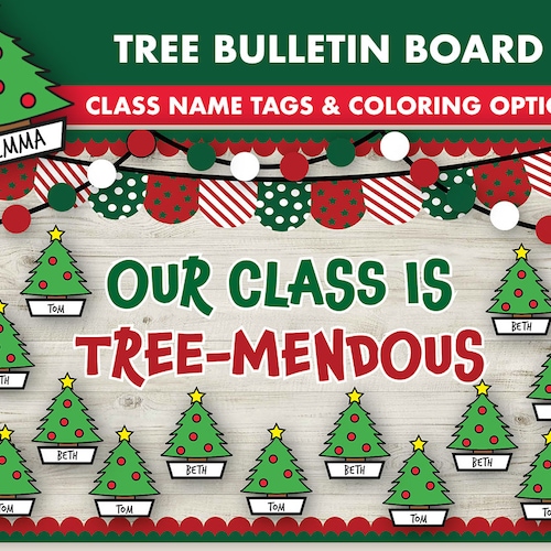 Christmas Tree Bulletin Board Kit December Bulletin Boards - Etsy
