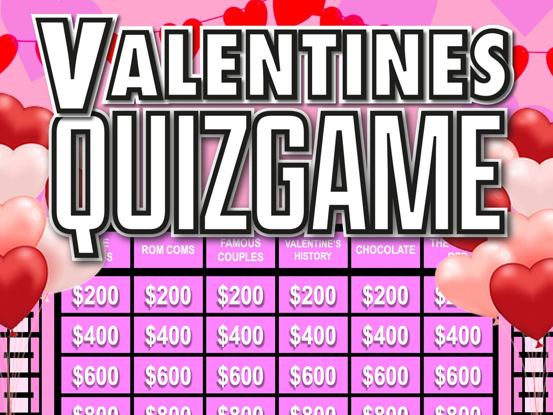 Valentine's Quizgame Powerpoint Game Jeopardy Game - Etsy