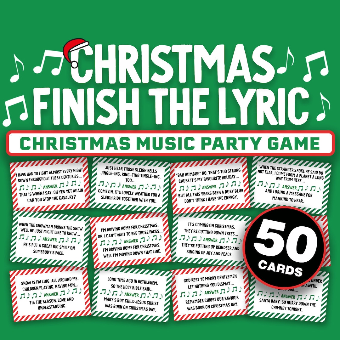 Christmas Finish the Lyric || Printable Christmas Party Game ...