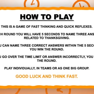 5 Second Game Thanksgiving || Thanksgiving Party Game || Games for ...