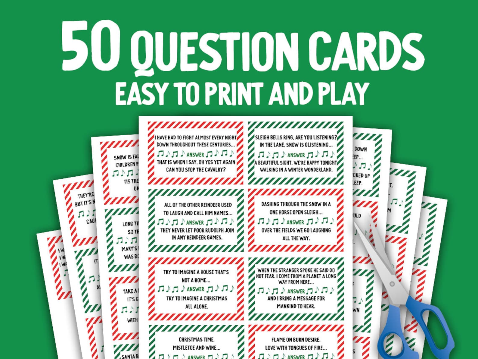 Christmas Finish the Lyric || Printable Christmas Party Game ...